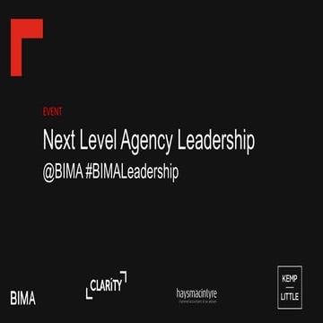 BIMA Next Level Agency Leadership | Don Elgie Keynote | PPT
