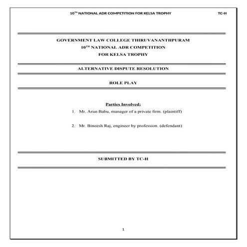 MEMORANDUM OF ADR COMPETITION ................ | DOCX