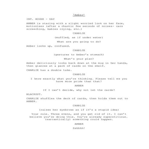 'Amber'- 1st draft of my screenplay | DOCX