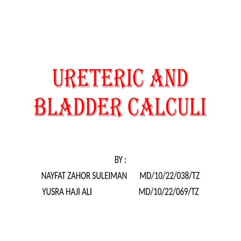 Ureteroscopic lithotripsy (URSL) | PPTX