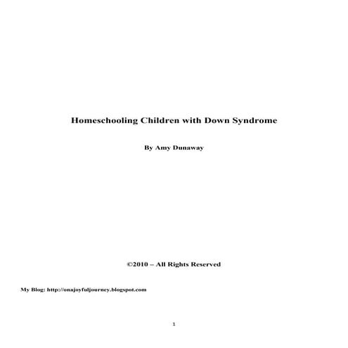 Homeschooling Children with Down Syndrome | PDF