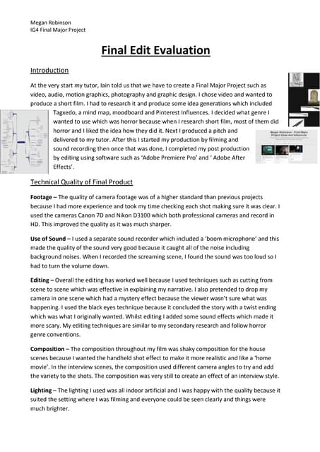 Evaluation rough edit | PDF