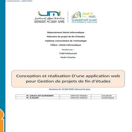 Conception et réalisation d’une application web pour la gestion des ...