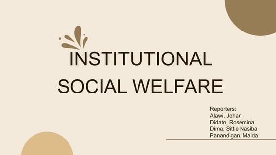 Residual and institutional view of social welfare | DOCX