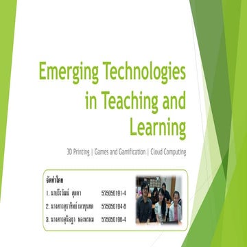 [Final] emerging technologies in teaching and learning | PPT