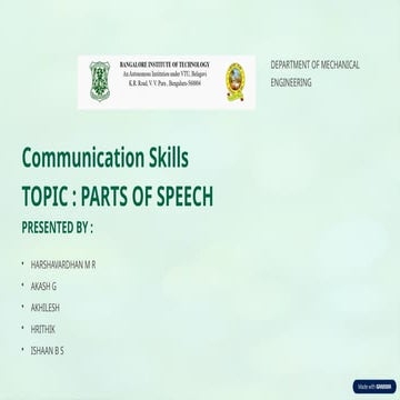final english presentation.pptx parts of speech | PPTX