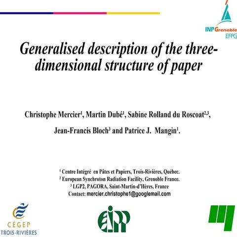 Generalised description of the three-dimensional structure of paper | PPT