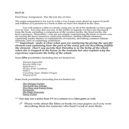 Final essay assignment | PDF