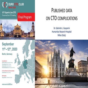 Published data on CTO complications | PPT
