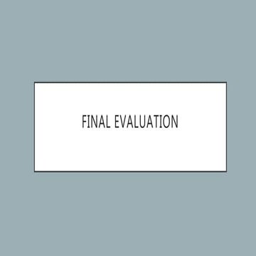 Final evaluation | PPT