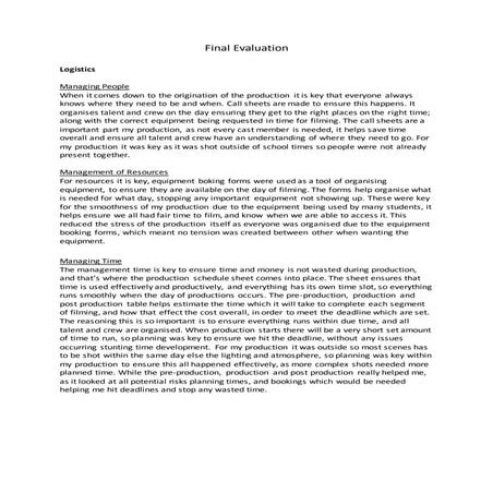 Final evaluation | PDF