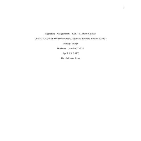 SEC v. Mark Cuban | DOCX