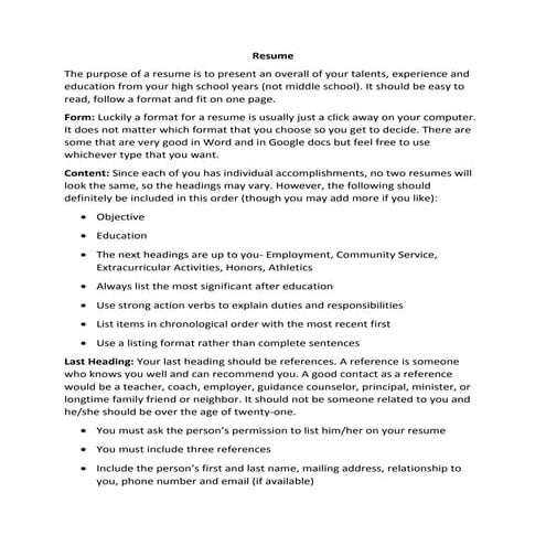 Final exam electronic portfolio resume | DOC