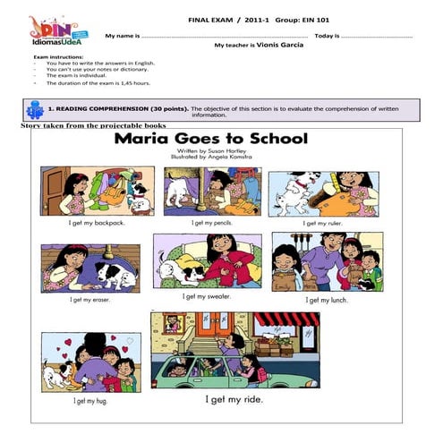 Final exam level 1 vionis-2011 | DOC