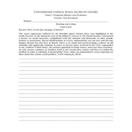 Final exam reading and writing | DOCX