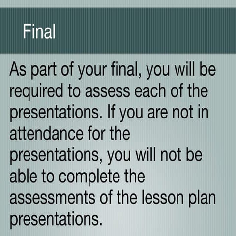 Final exam review | PPT
