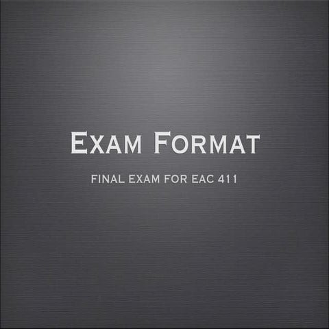 Final exam structure | KEY