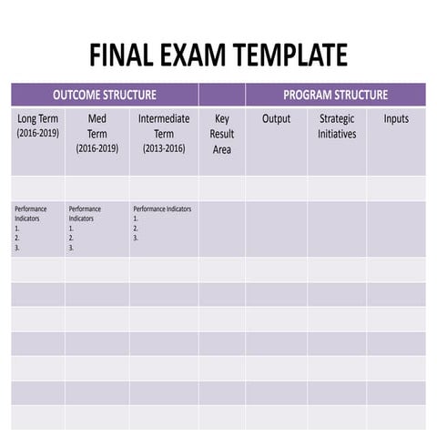 Final exam template | PPT