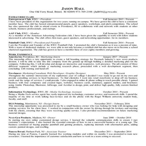 Hall, Jason Experiences | PDF