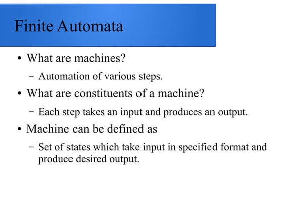 Introduction TO Finite Automata | PPT