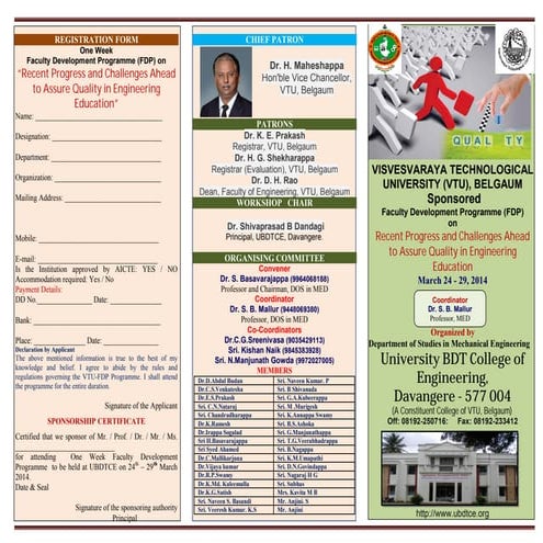 Final fdp brochure_ubdtce | PDF | Undergraduate Education | College ...