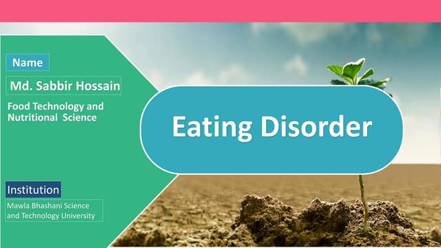 Eating disorders. | PPTX