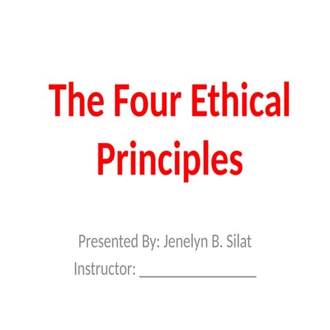 FourEthical Principles of TLE PowerPoint | PPTX