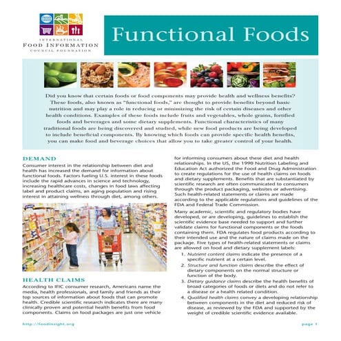 Final functional foods backgrounder | PDF