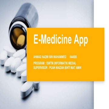 E-Medicine Apps | PPTX