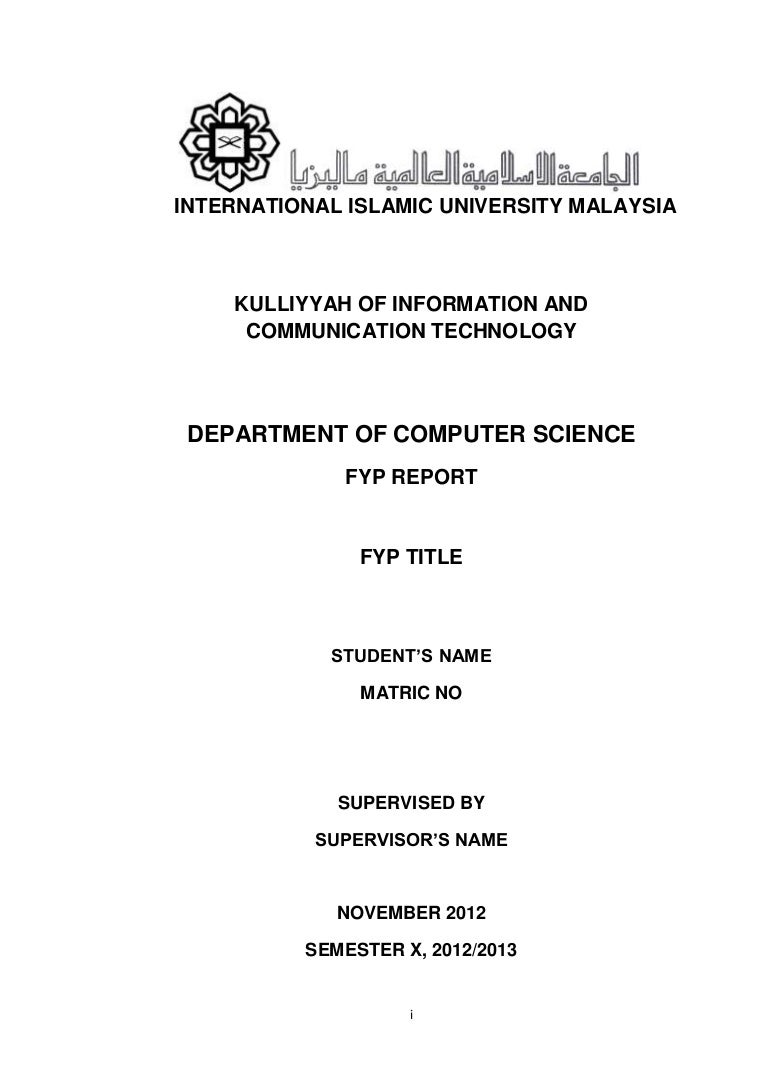 Final Fyp Report Template