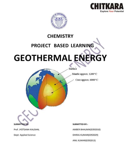 Geothermal energy presentation | PPT | Power and Energy Industry ...