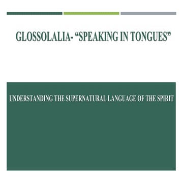 Final glossolalia presentation | PDF