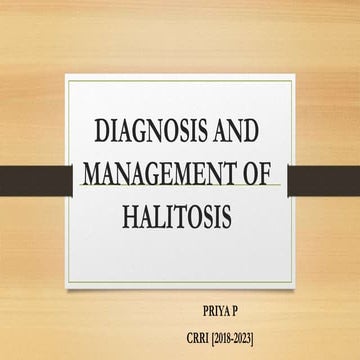 HALITOSIS_ diagnosis and management of halitosis | PPTX