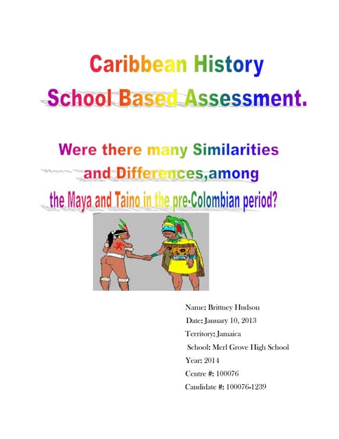 The impact of the Europeans on the Tainos in Jamaica | PDF