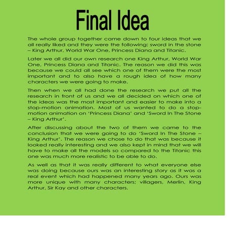 Final Ideas | DOCX