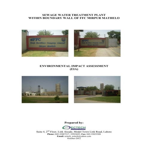 EIA - SEWAGE WATER TREATMENT PLANT FFC MIRPUR MATHELO | PDF
