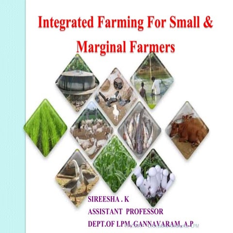 INTEGRATED FARMING FOR SMALL AND MARGINAL FARMERS | PPTX