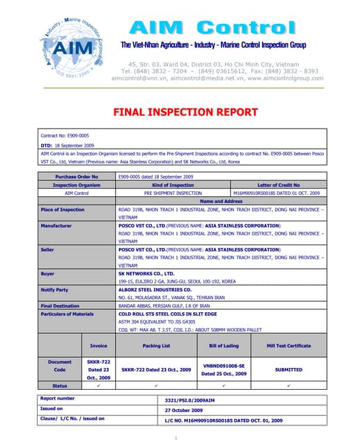 SGS report | PDF