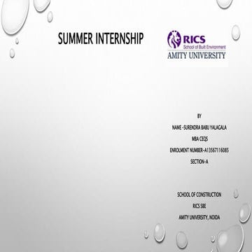summer internship ppt | PPT