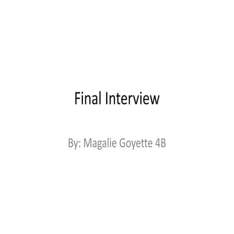 Final interview | PPT