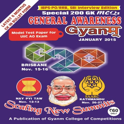 GYANM GENERAL AWARENESS JANUARY 2015 ISSUE | PDF