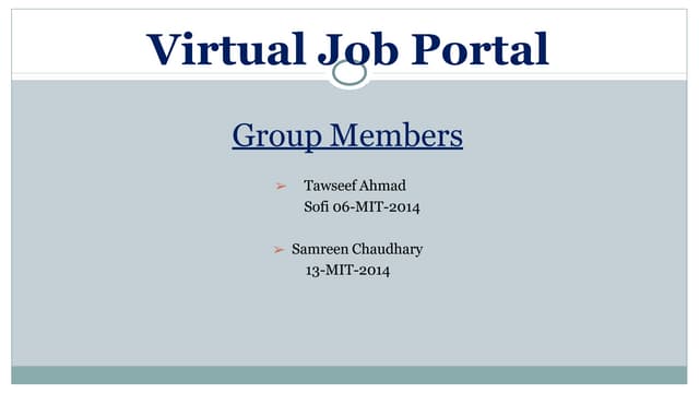 online job portal system | PDF