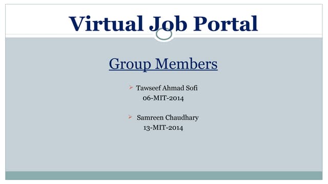 online job portal system | PDF