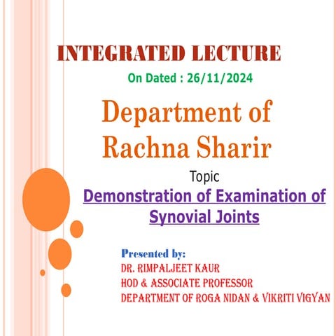 synovial joint examination integrated lect. for bams 1ST PROF.ppt