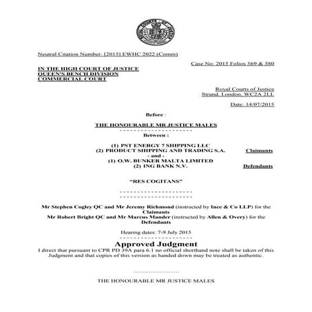 Final judgment -_pst_v_ow_bunker_2015-569580 | PDF