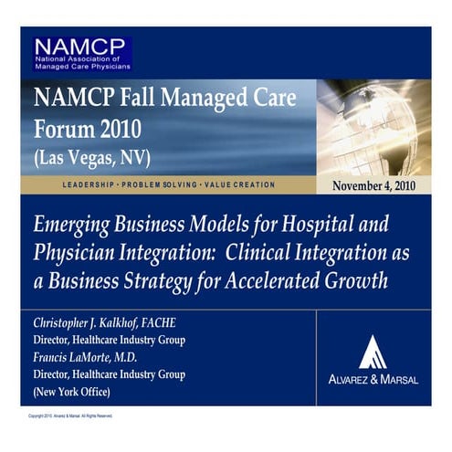 Emerging Business Models for Hospital and Physician Integration ...