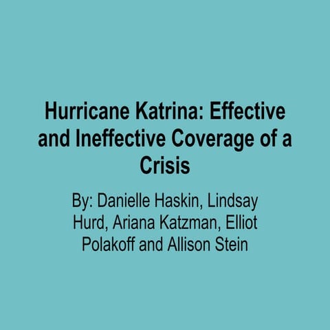 Hurricane katrina evaluation | PPT