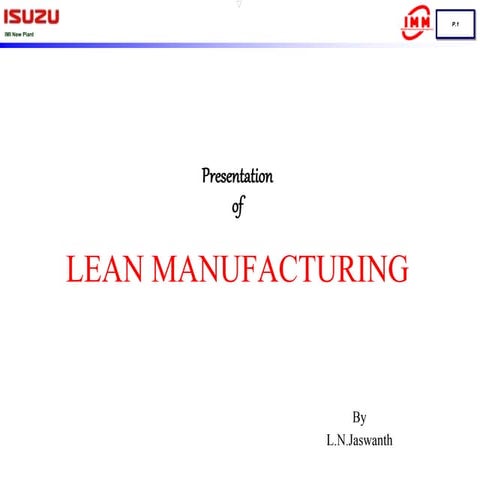 Lean manufacturing | PPTX