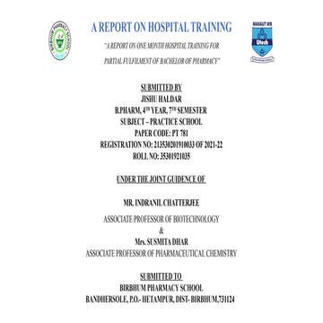 Hospital Training Report- AKTU Hospital Training Report | DOCX