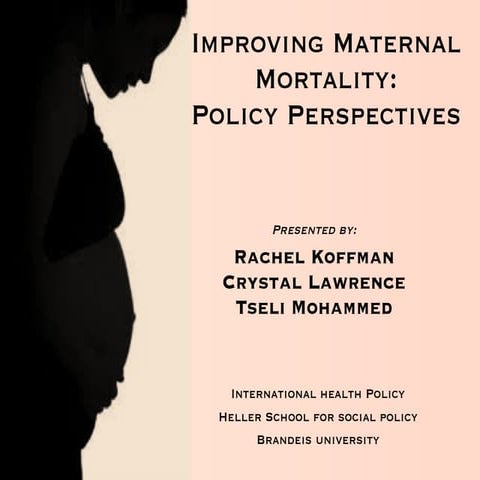 Maternal Mortality - Global Issue | PPT